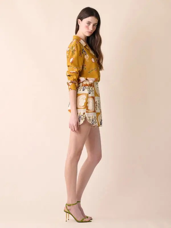 PAULA Printed Silk Crepe Shorts