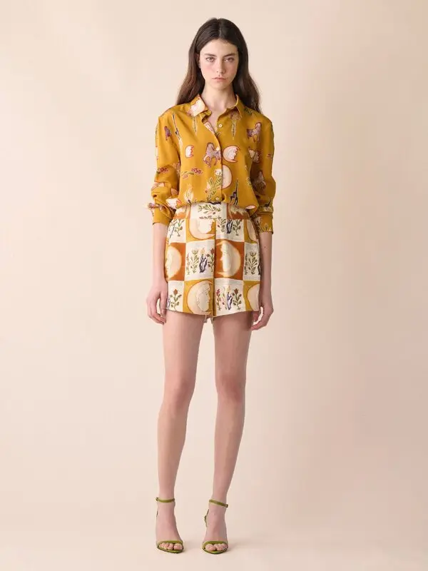 PAULA Printed Silk Crepe Shorts