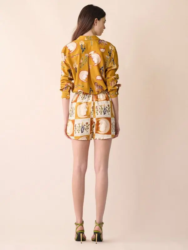 PAULA Printed Silk Crepe Shorts
