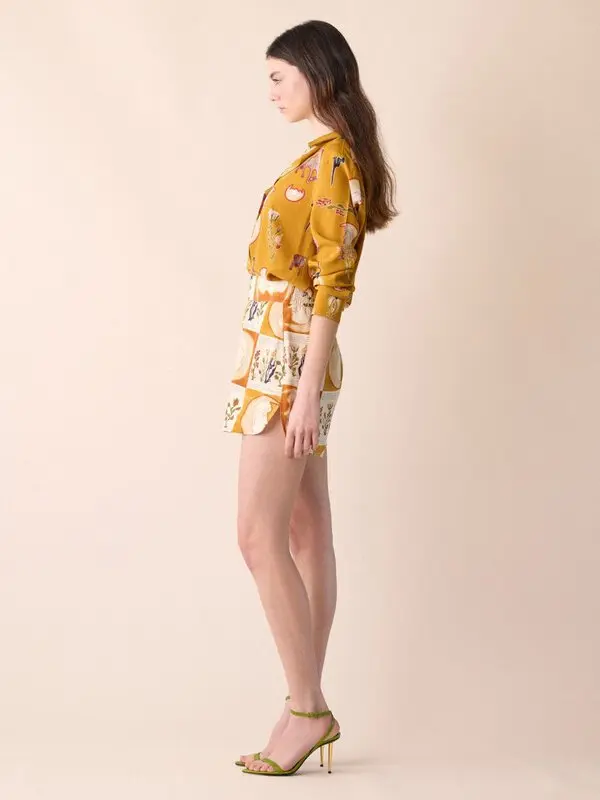 PAULA Printed Silk Crepe Shorts