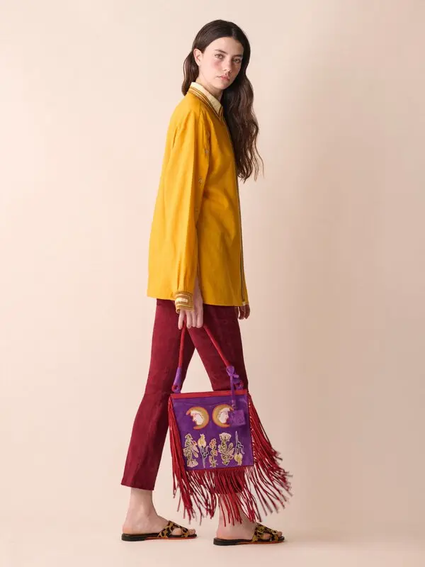 PAULA Andromeda English Embroidered Linen Shirt - Yellow