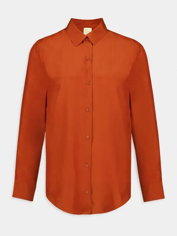 PAULA S Ametista Silk Twill Shirt - Orange