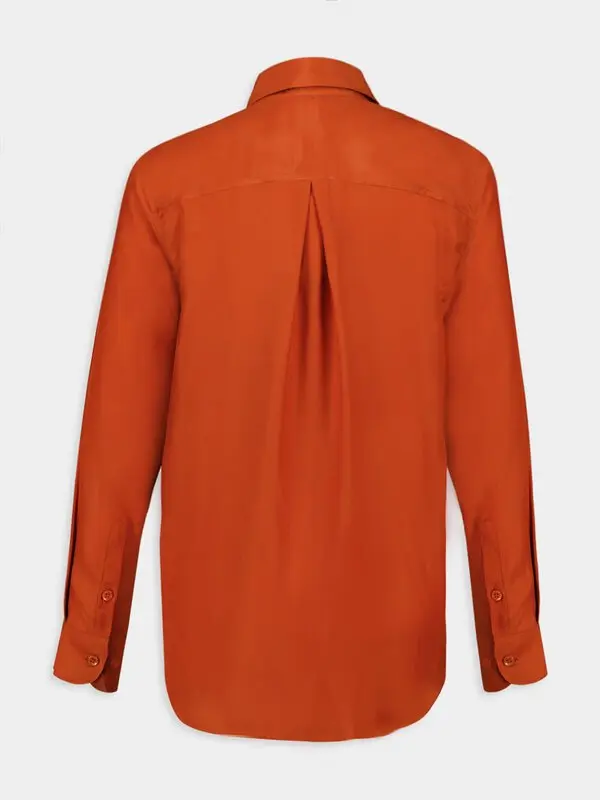 PAULA S Ametista Silk Twill Shirt - Orange