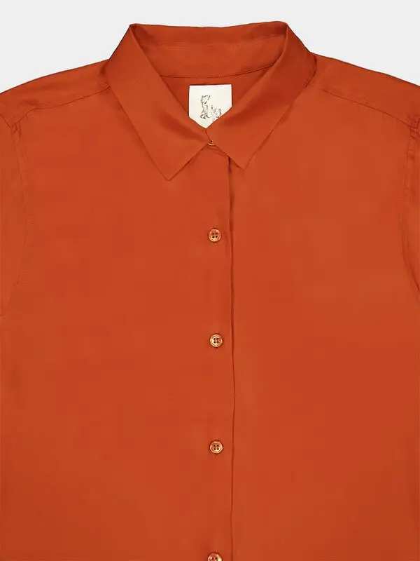 PAULA S Ametista Silk Twill Shirt - Orange