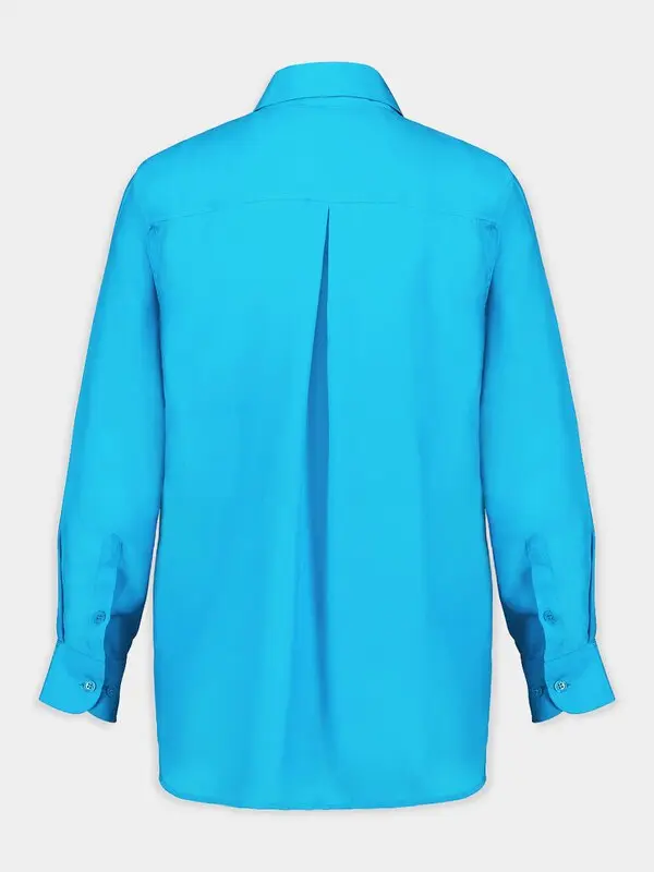 PAULA Ametista Silk Satin Matte Shirt - Blue