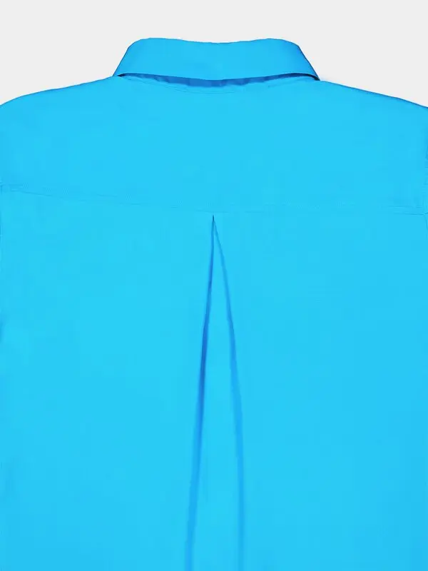 PAULA Ametista Silk Satin Matte Shirt - Blue