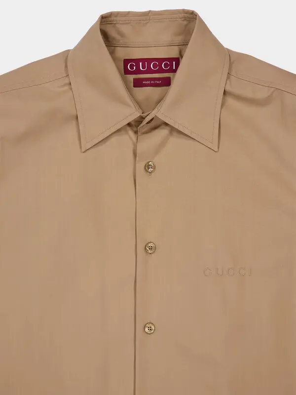 Gucci Embossed Cotton Poplin Shirt