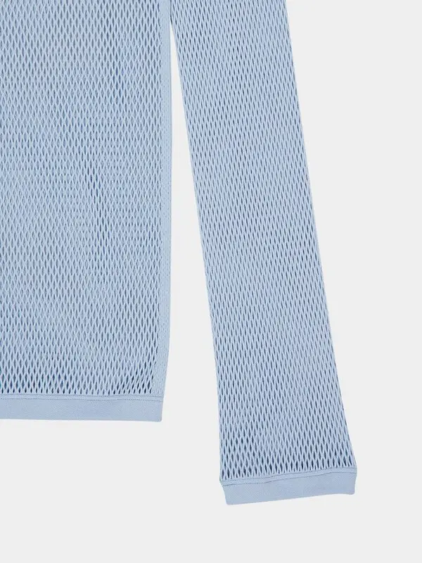 Gucci Light Embossed Technical Mesh Polo - Blue