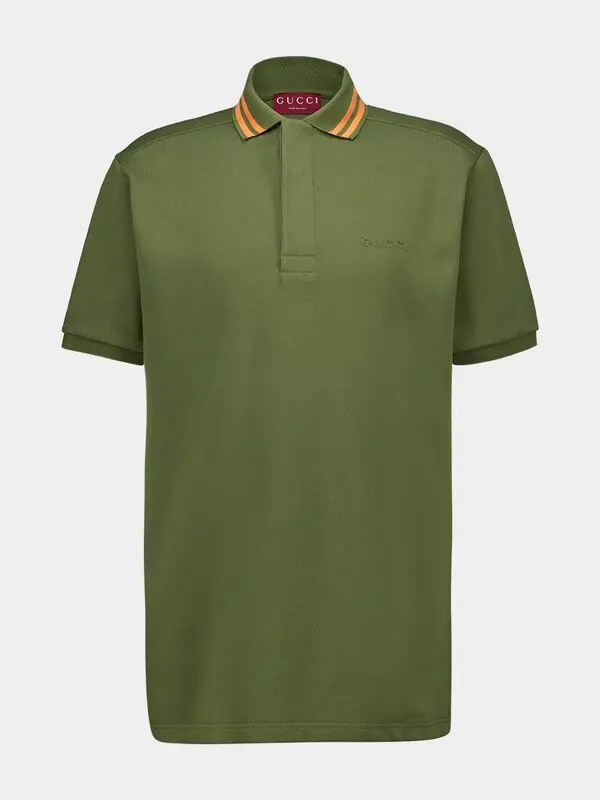 Gucci Dark Cotton Piquet Polo Shirt - Green