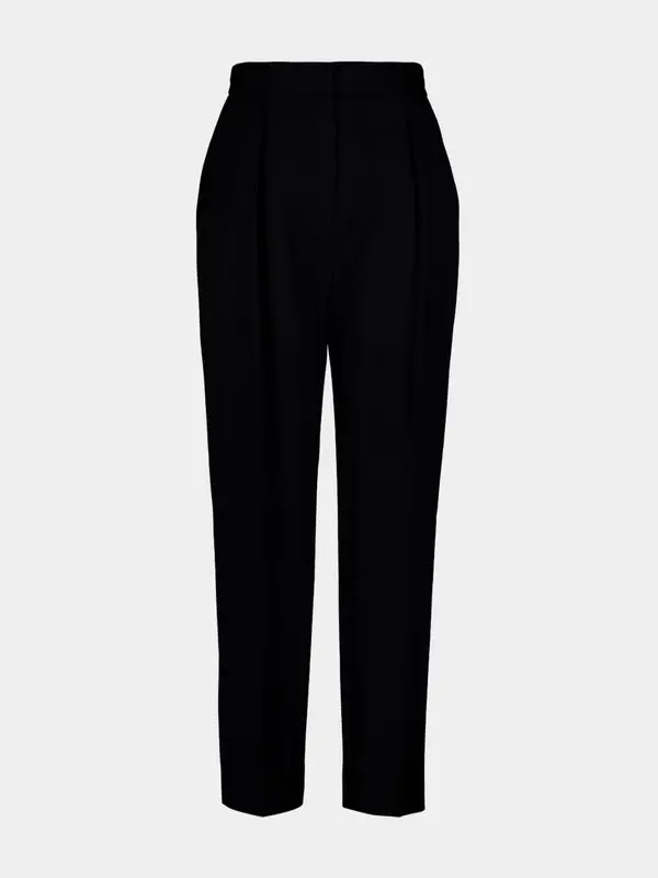 Balmain High-waisted Wool Trousers - Black