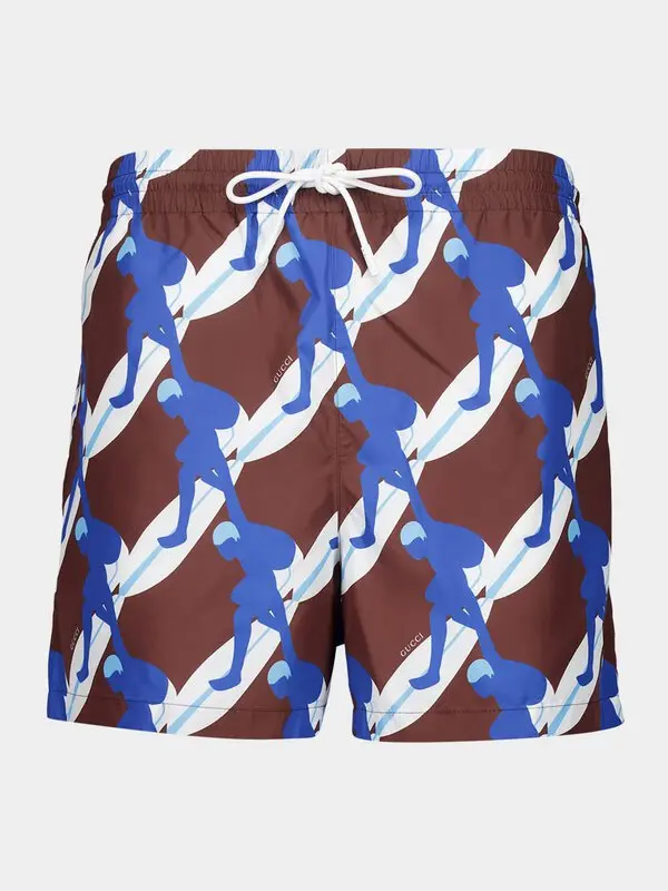 Gucci Printed Poplin Swim Shorts - Multicolour
