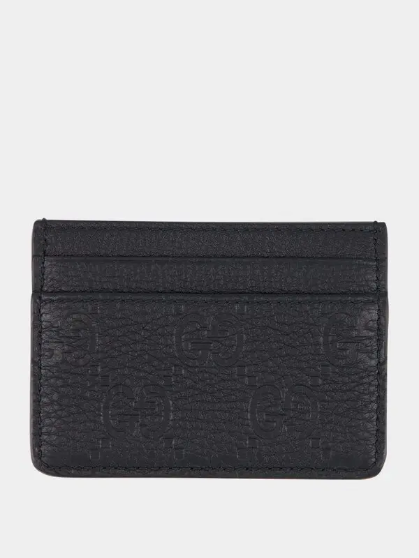 Gucci Gg Emblem Card Case - Black
