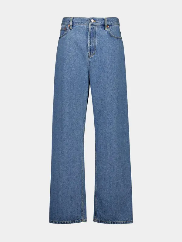 Gucci Baggy Fit Bleach Denim Jeans - Blue
