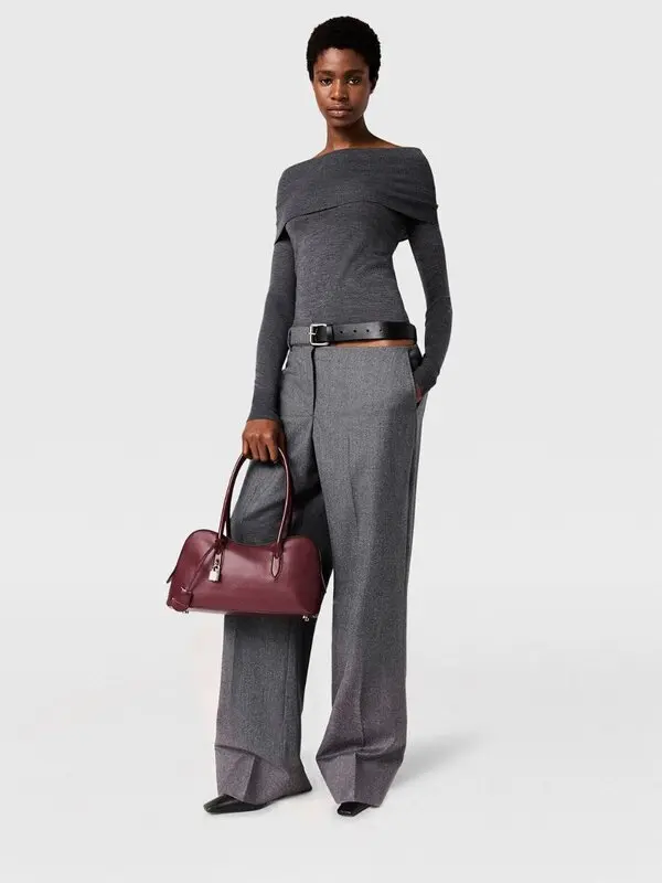 Stella McCartney Melange Flannel Straight-leg Trousers - Grey
