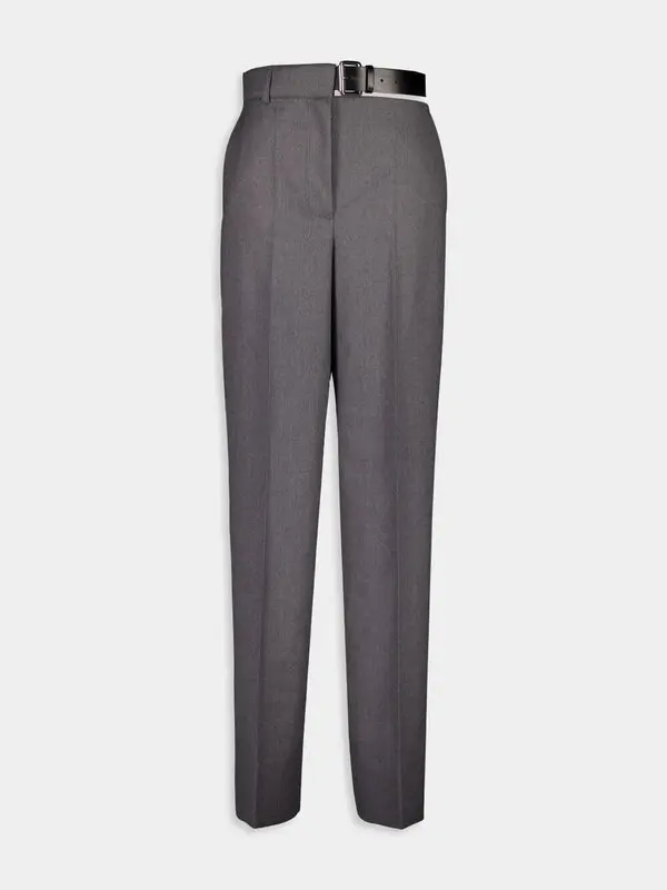 Stella McCartney Melange Flannel Straight-leg Trousers
