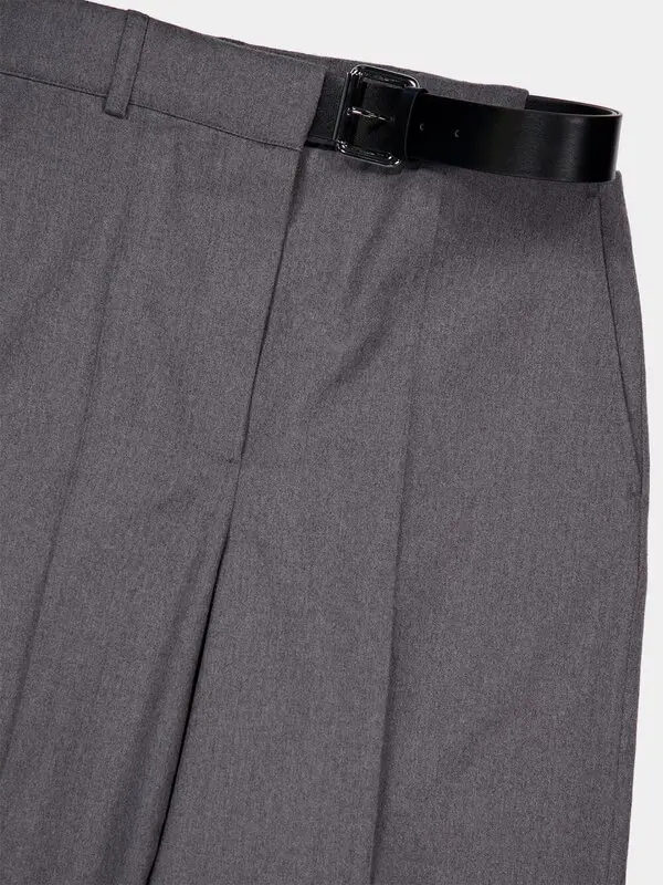 Stella McCartney Melange Flannel Straight-leg Trousers