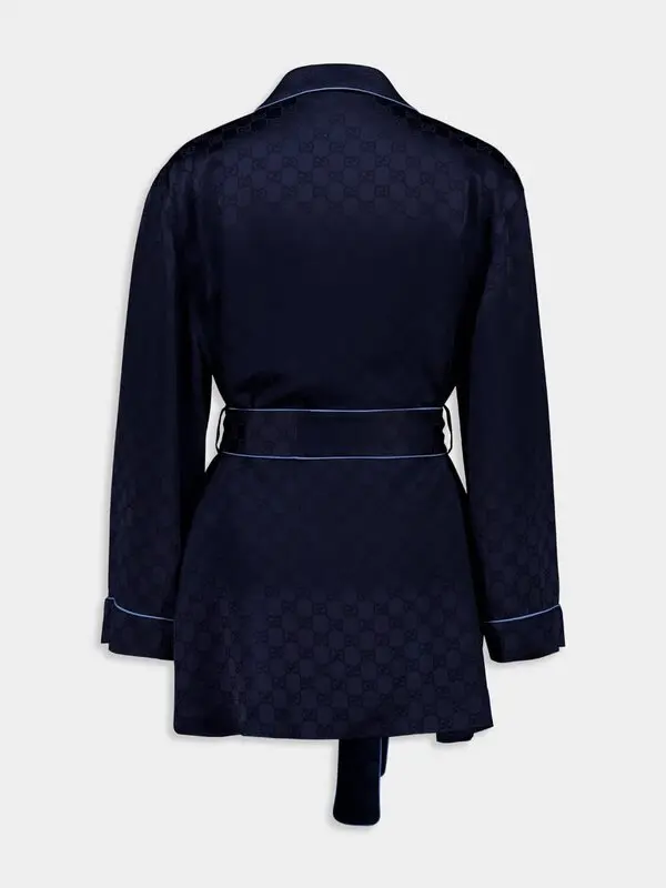 Gucci Gg Satin Shirt With Belt