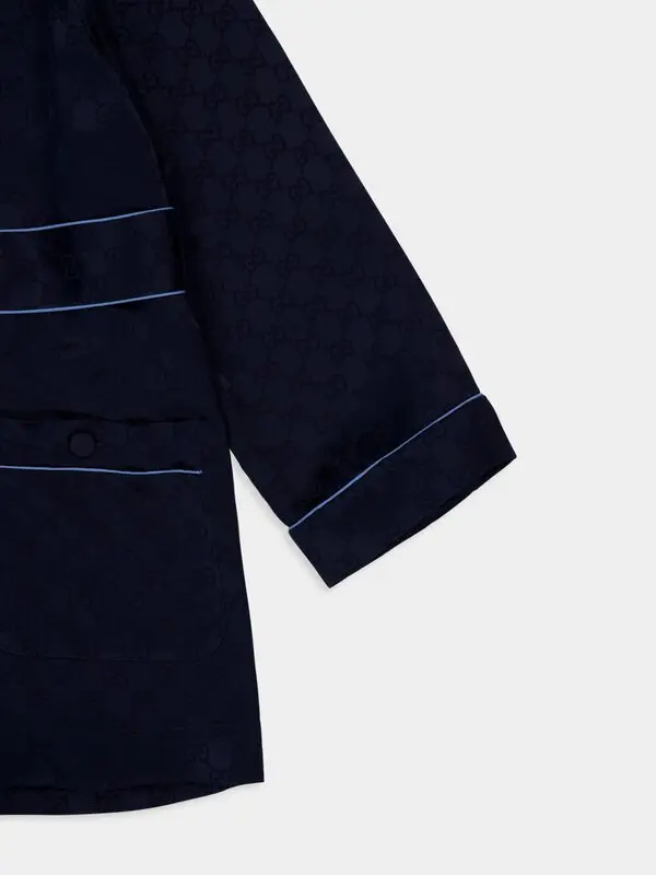 Gucci Gg Satin Shirt With Belt