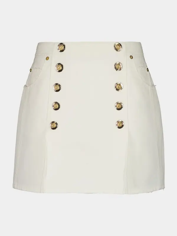 Balmain Cotton Canvas Mini Skirt