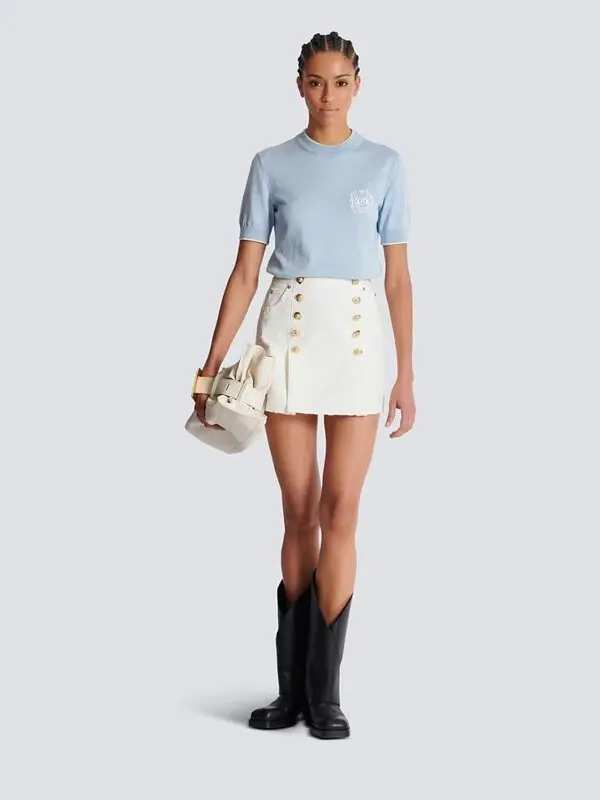 Balmain Cotton Canvas Mini Skirt