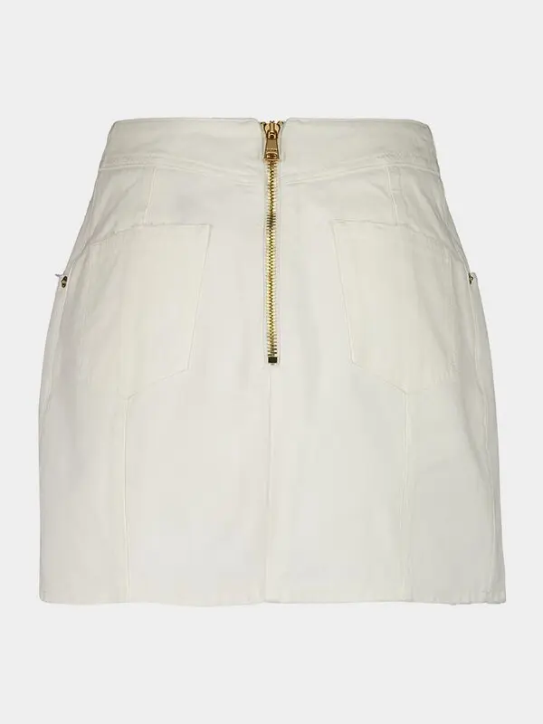 Balmain Cotton Canvas Mini Skirt
