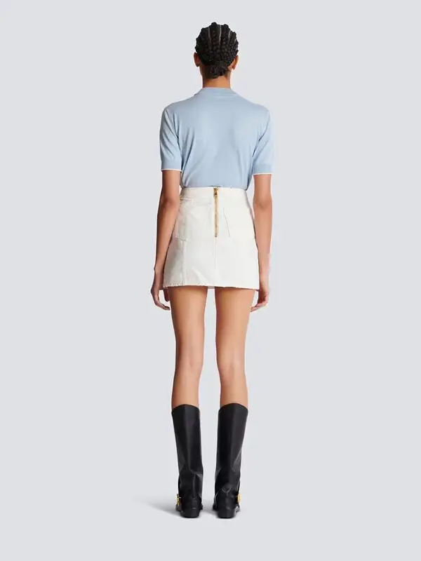 Balmain Cotton Canvas Mini Skirt