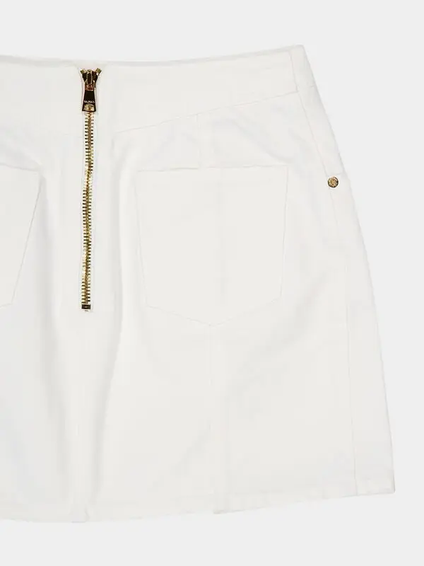 Balmain Cotton Canvas Mini Skirt