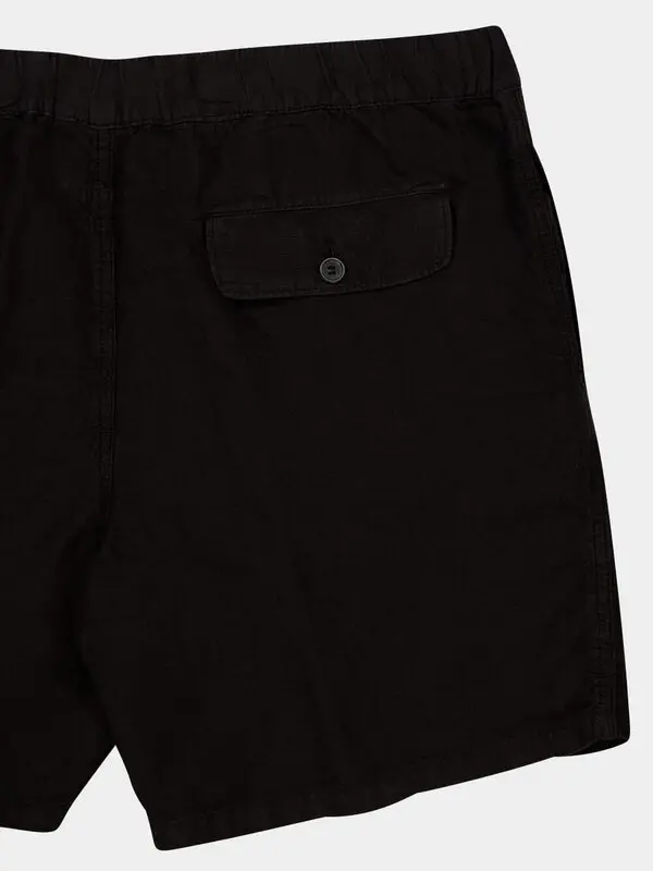 120% Lino Linen Bermuda Shorts - Black