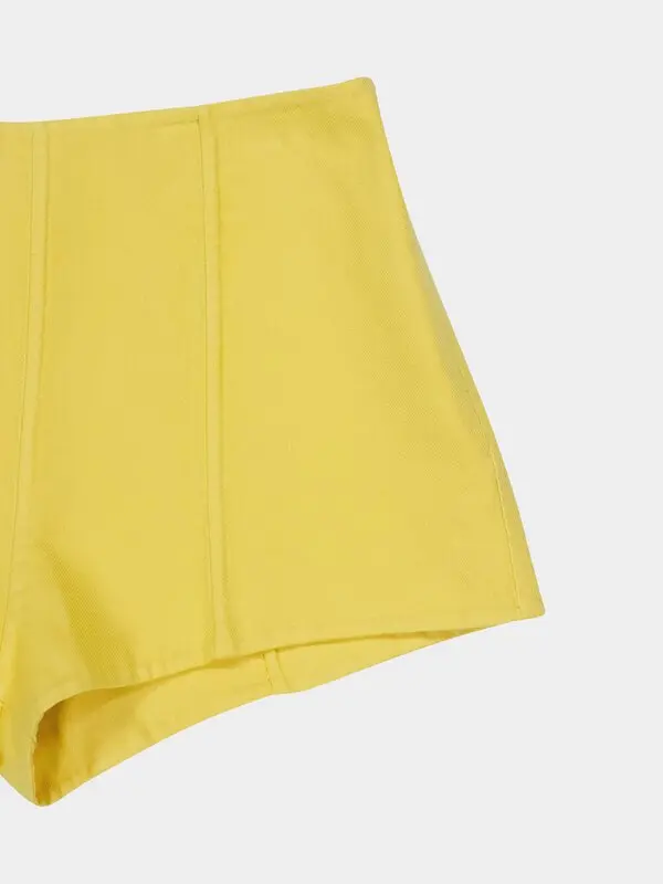 Prada Double Cotton Shorts - Yellow