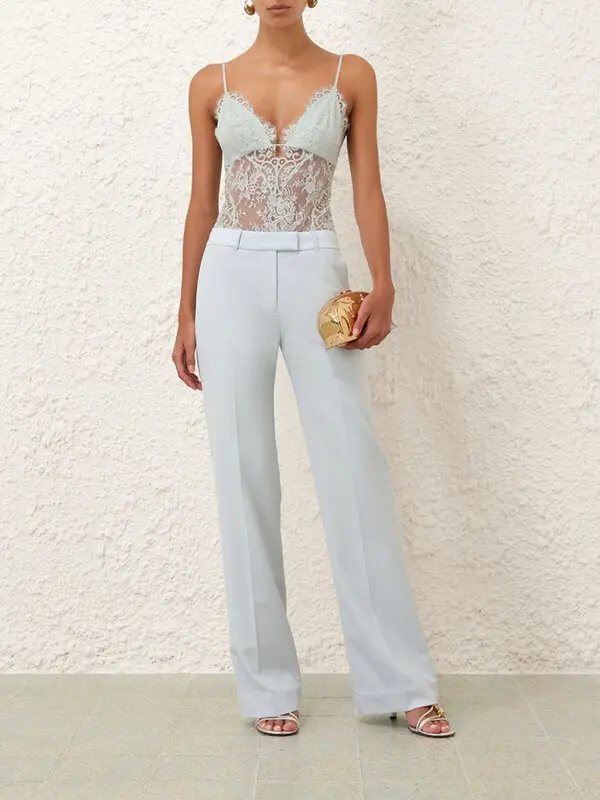 Zimmermann Illuminate Straight Tux Trousers - Blue