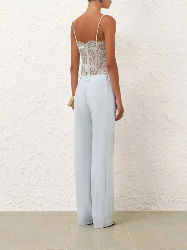 Zimmermann Illuminate Straight Tux Trousers - Blue