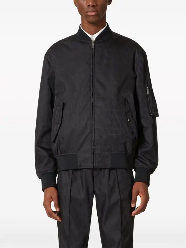 Valentino Garavani Toile Iconographe Jacquard Bomber - Black