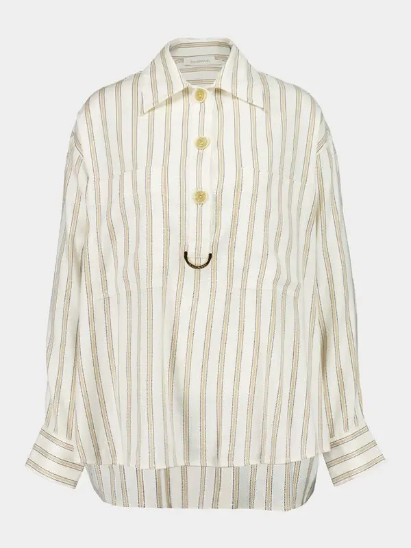 Zimmermann Illuminate Striped Shirt - Cream