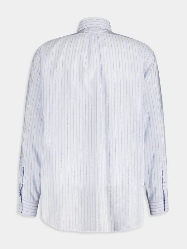 Fendi Striped Silk-cotton Shirt - Blue