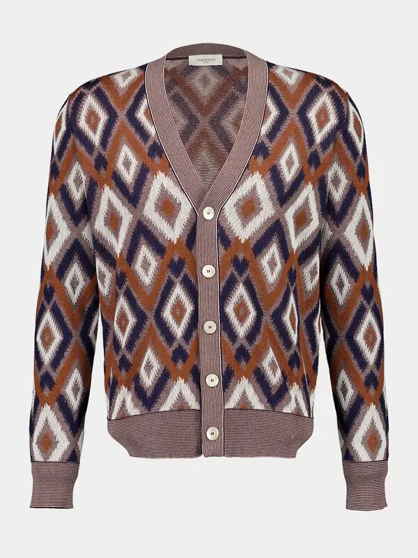 PIACENZA CASHMERE 1733 Geometric Knit Cardigan - Multicolour