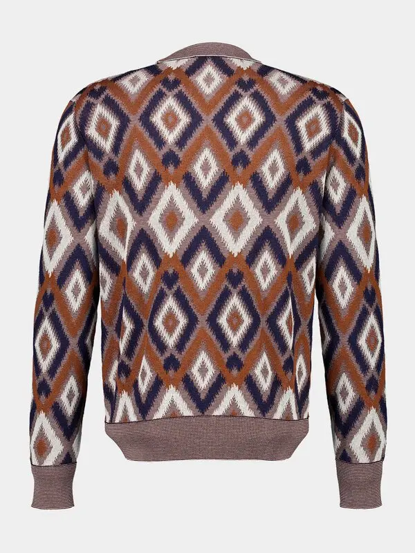 PIACENZA CASHMERE 1733 Geometric Knit Cardigan