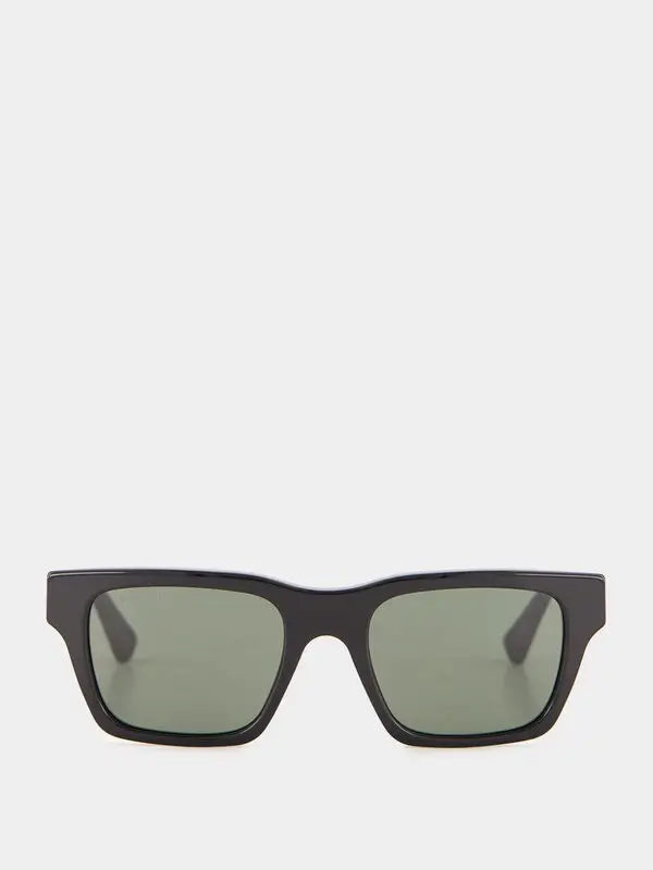 Gucci Acetate Rectangular Sunglasses - Black