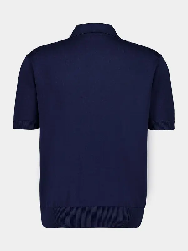 PIACENZA CASHMERE 1733 Dark Navy Cotton Polo Shirt