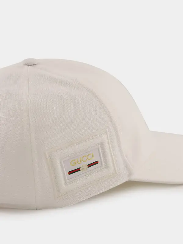 Gucci Cotton Canvas Baseball Cap - White
