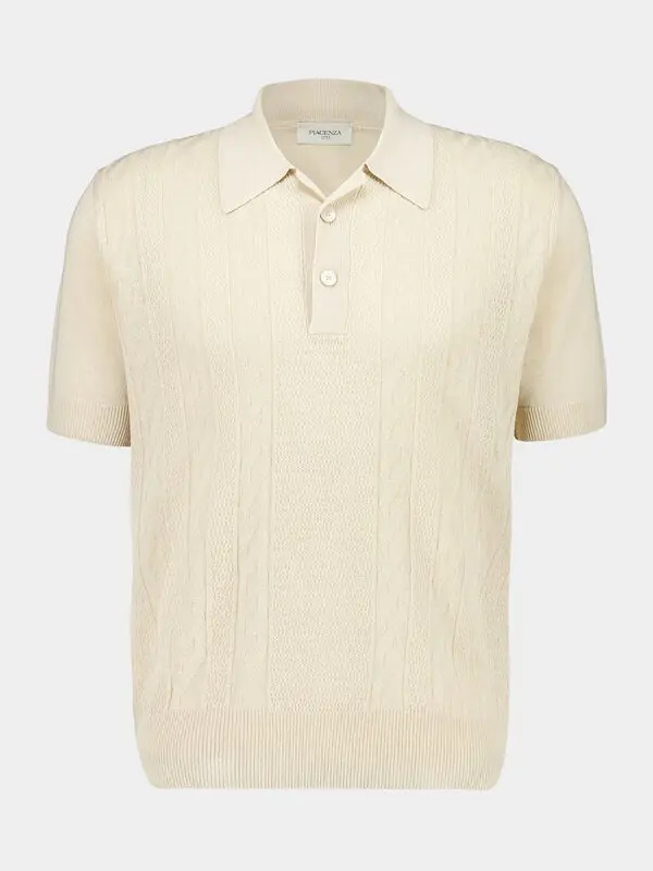 PIACENZA CASHMERE 1733 Silk-linen Polo Shirt - Cream