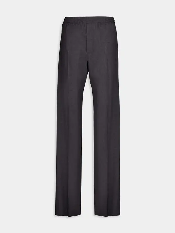 Givenchy Charcoal Wool Straight-leg Trousers - Grey
