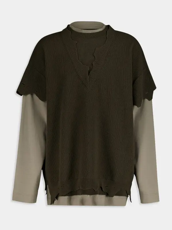 Givenchy Layered Wool Sweater - Beige
