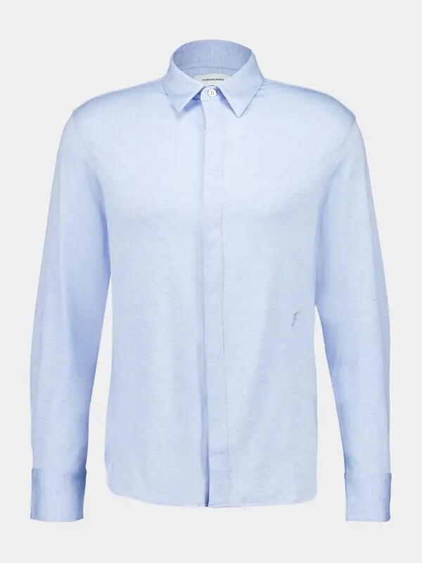 FERRAGAMO Light Stretch Jersey Shirt - Blue