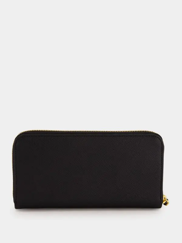 Prada Large Saffiano Leather Wallet - Black