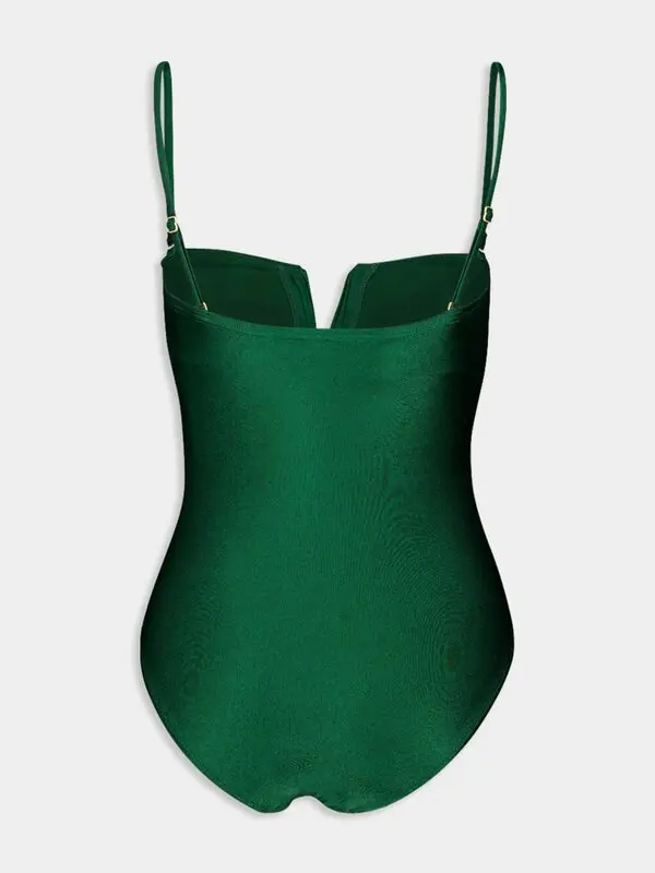Zimmermann Everley V-wire Bandeau One-piece - Green