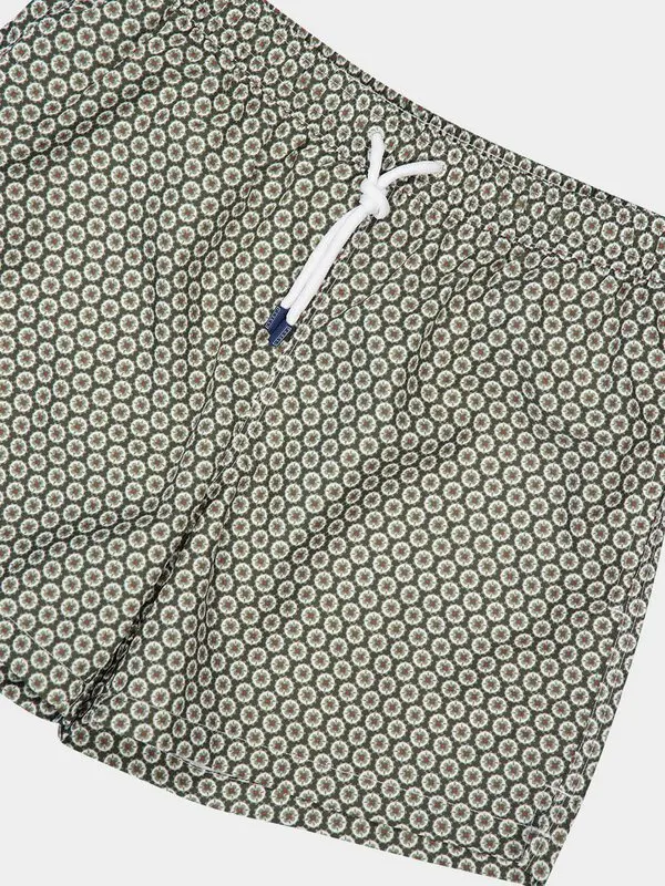 Fedeli Printed Madeira Swim Shorts - Green