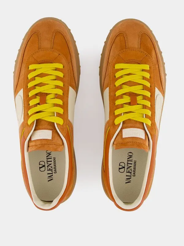 Valentino Garavani Sienna Low-top Leather Sneakers - Orange