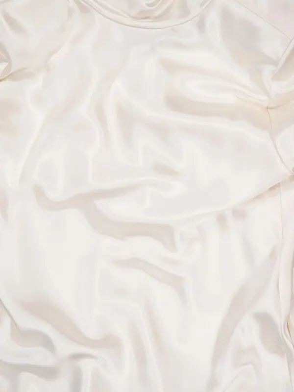 Saint Laurent Silk Roll-neck Blouse - Cream
