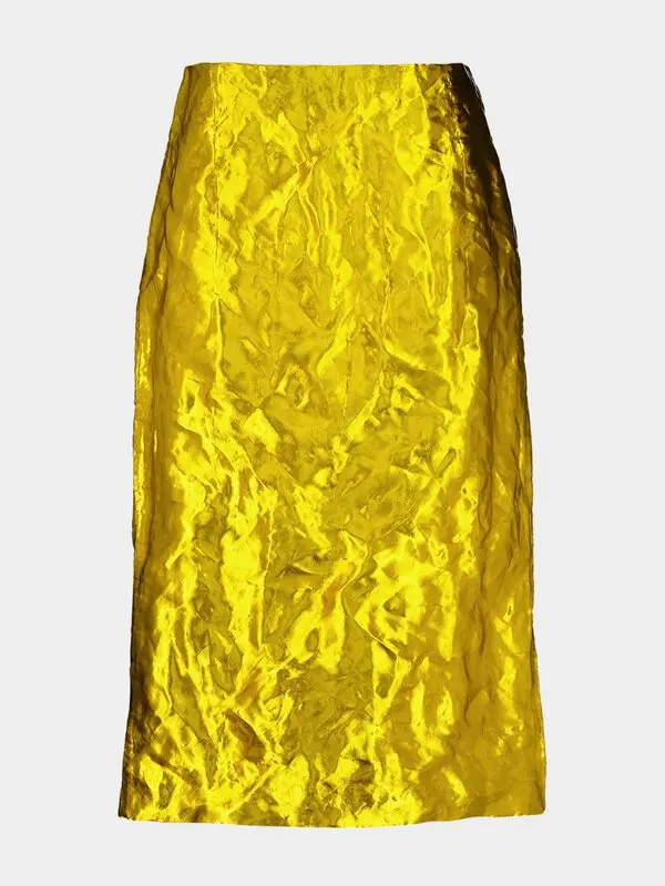 Gabriela Hearst Manuela Metallic Midi Skirt - Gold