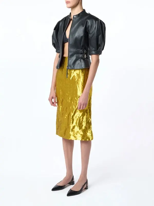 Gabriela Hearst Manuela Metallic Midi Skirt - Gold